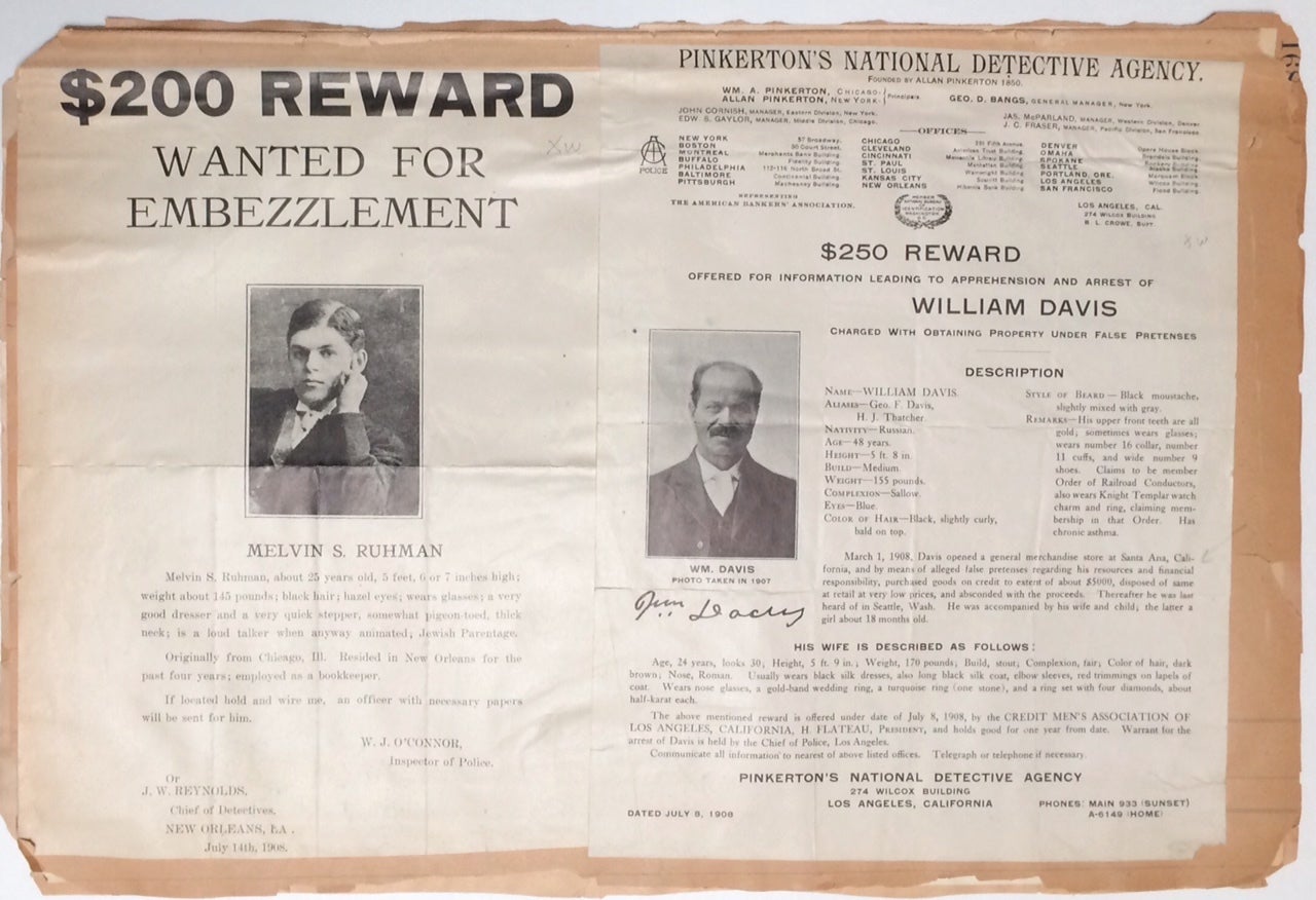 Wanted poster for a gambler who killed a Chinese laundryman in Lorain ...