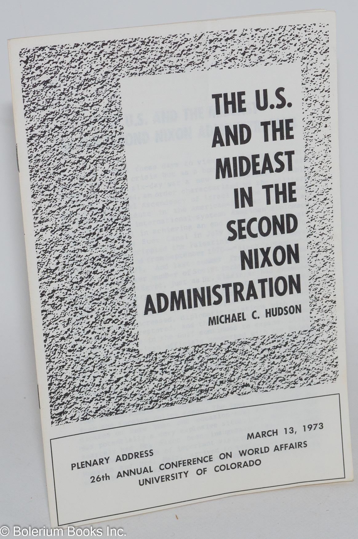 The U.S. and the Mideast in the Second Nixon Administration: Plenary ...
