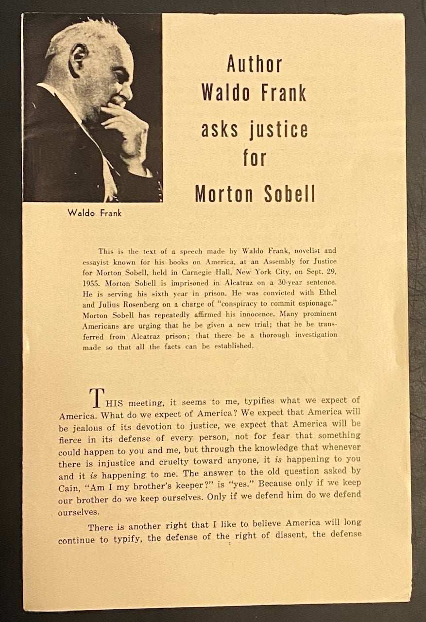 Author Waldo Frank asks justice for Morton Sobell | Waldo Frank