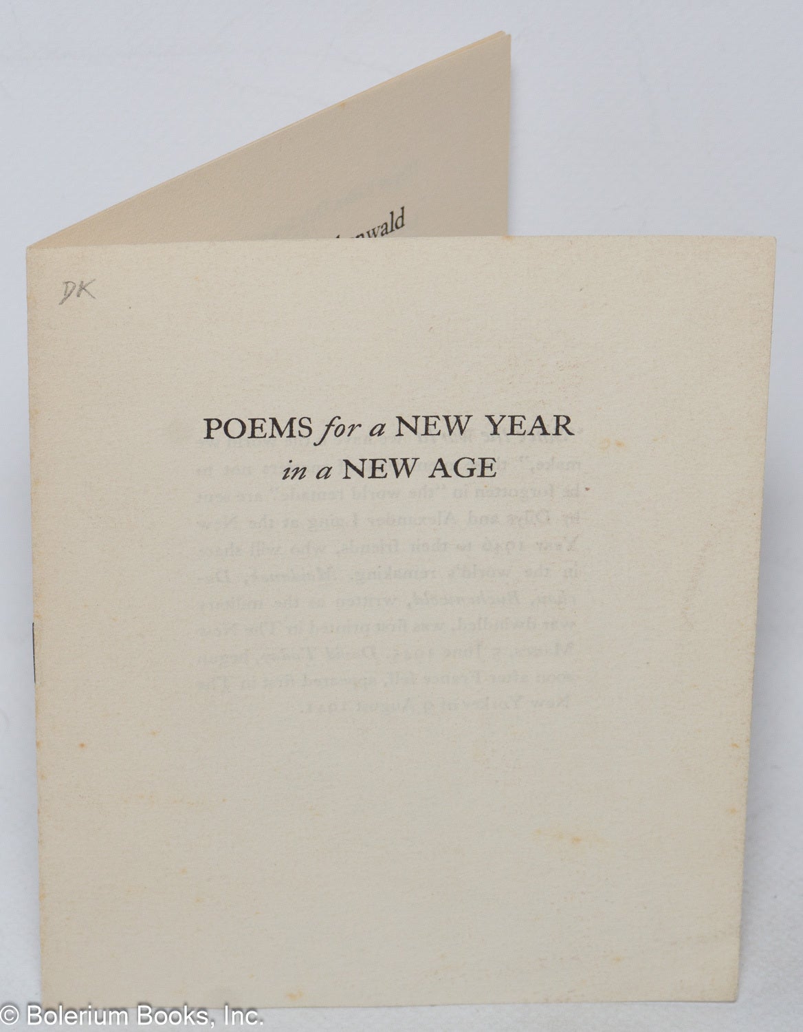Poems for a New Year in a New Age | Dilys Laing, Alexander Laing