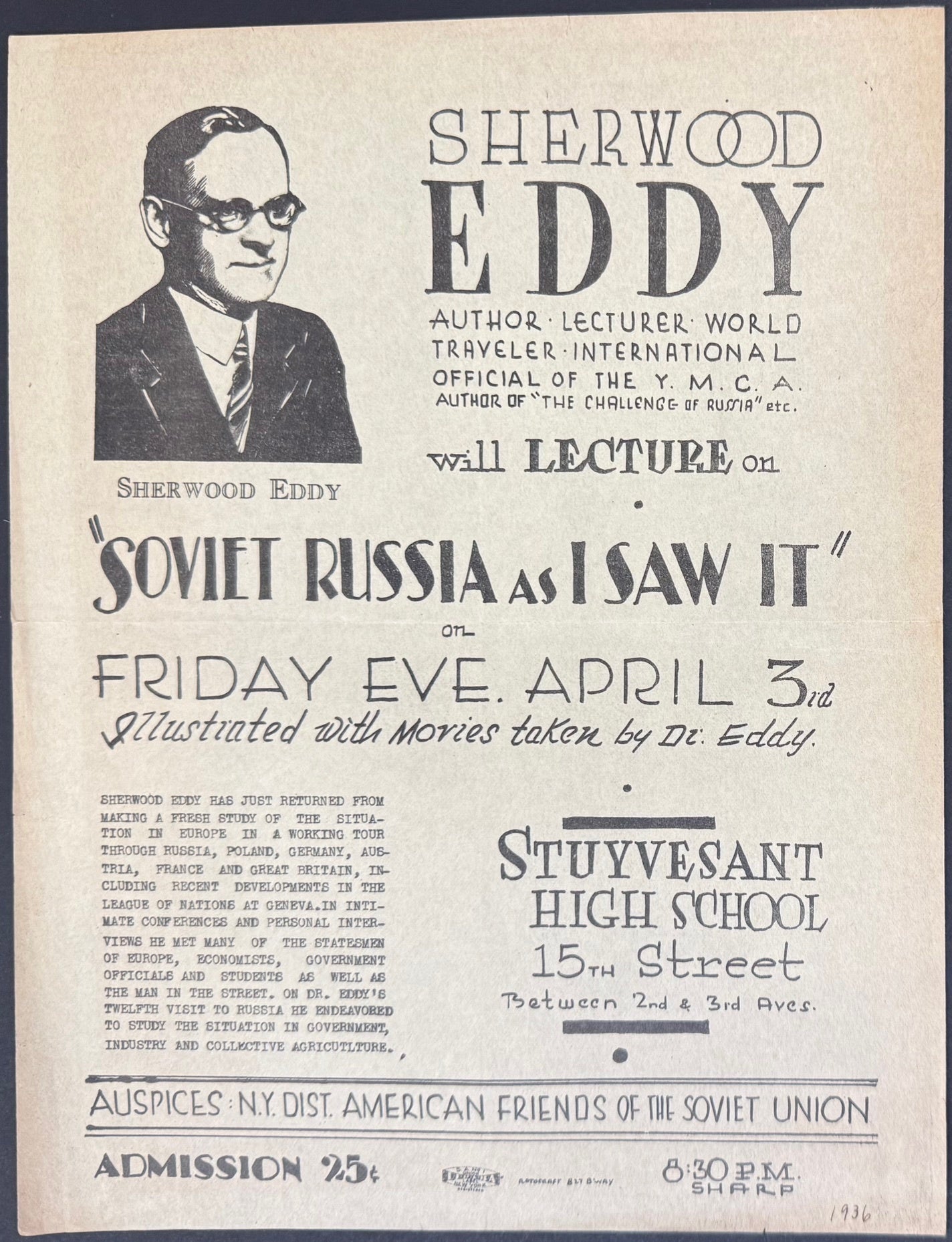 Sherwood Eddy: Author, lecturer, world traveler, international official ...