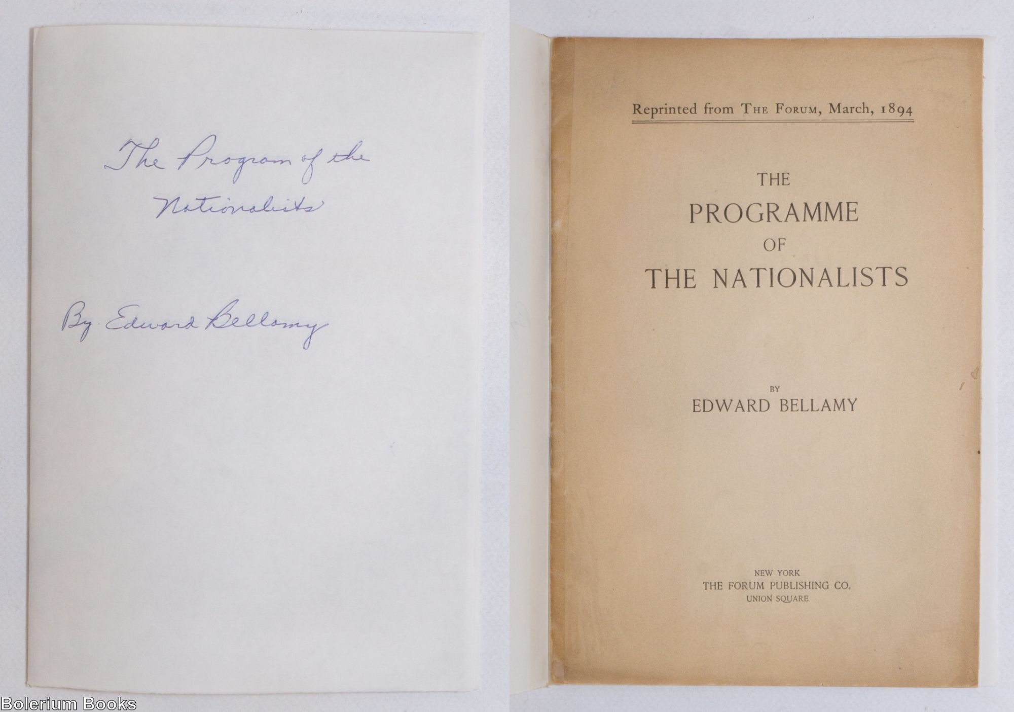 The Programme of the Nationalists | Edward Bellamy