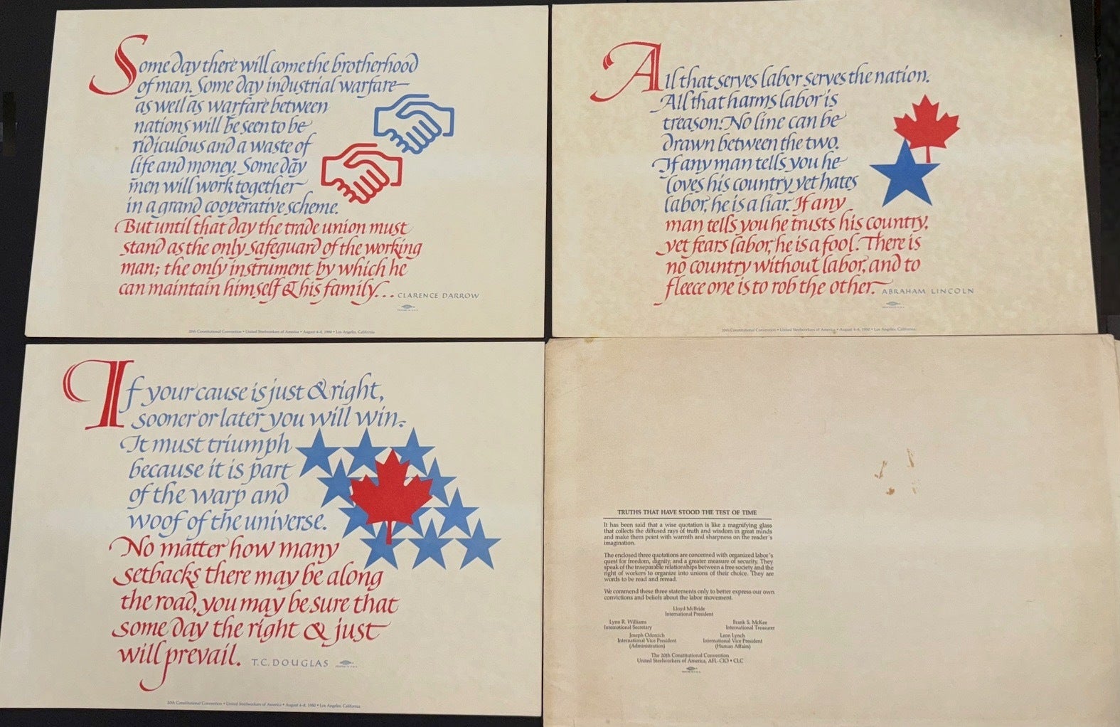 Truths that have stood the test of time Three placards with quotes from ...