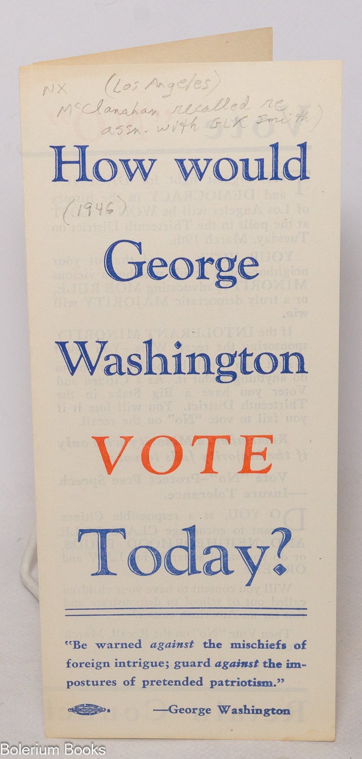 How would George Washington vote today
