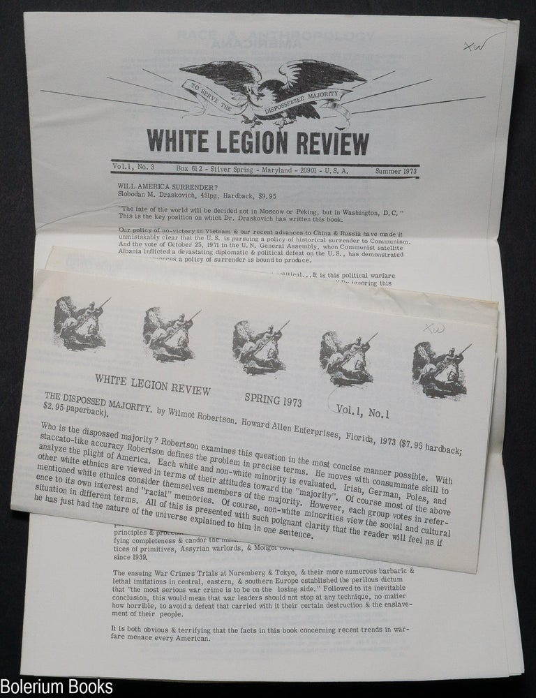 White Legion Review. Volume 1, Numbers 1 Spring and 3 Summer , 1973